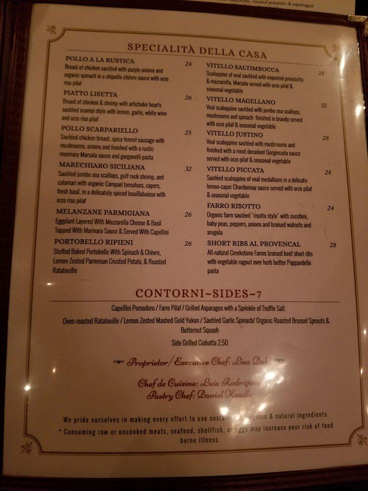Menu at Cucina Rustica desserts, Sedona