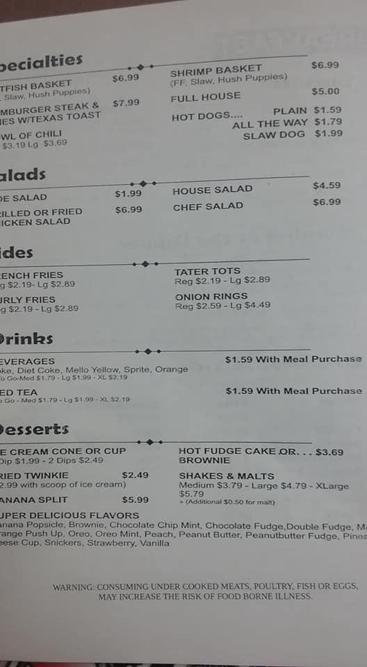 Menu at Little Dipper Diner & Creamery restaurant, Blaine