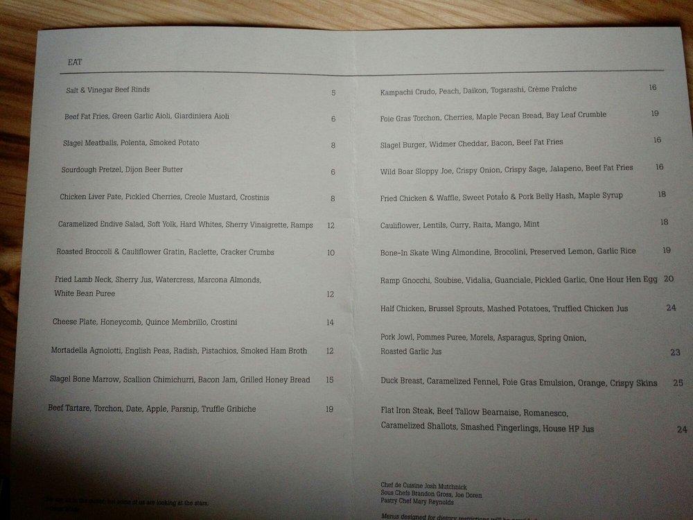Menu at Longman & Eagle pub & bar, Chicago