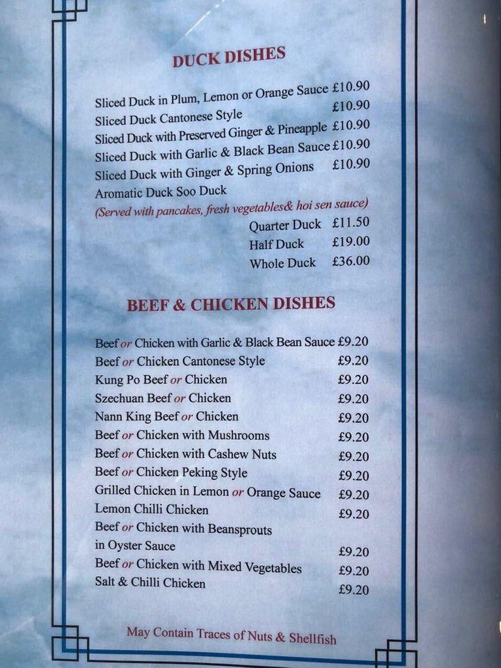 Menu at Peking Palace Restaurant, Rutherglen, 165 E Kilbride Rd