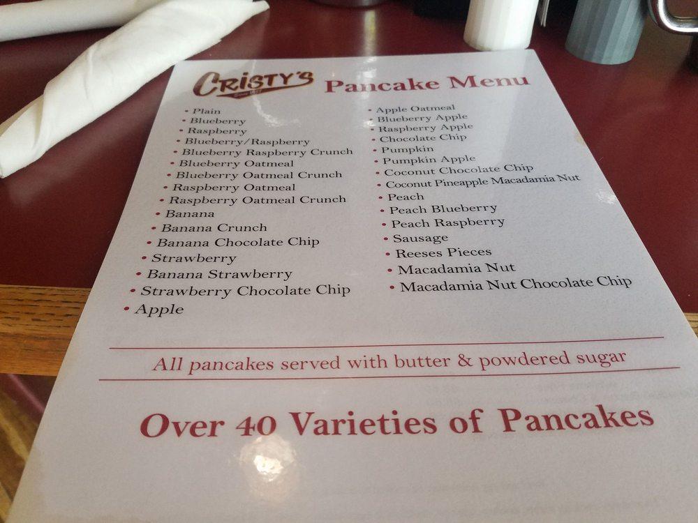 Menu at Cristy's Restaurant, Westbrook