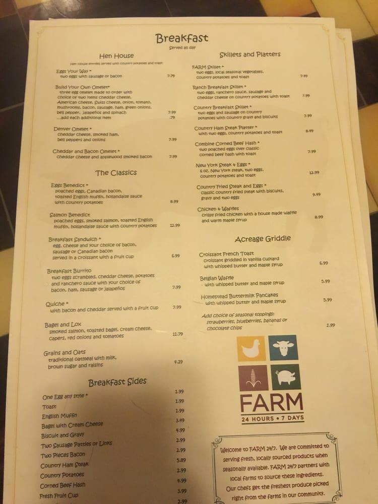 Menu at Farm cafe, North Las Vegas, N Aliante Pkwy