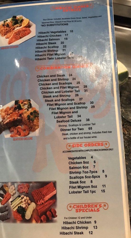 Menu at HAYASHI HIBACHI-El Paso restaurant, El Paso