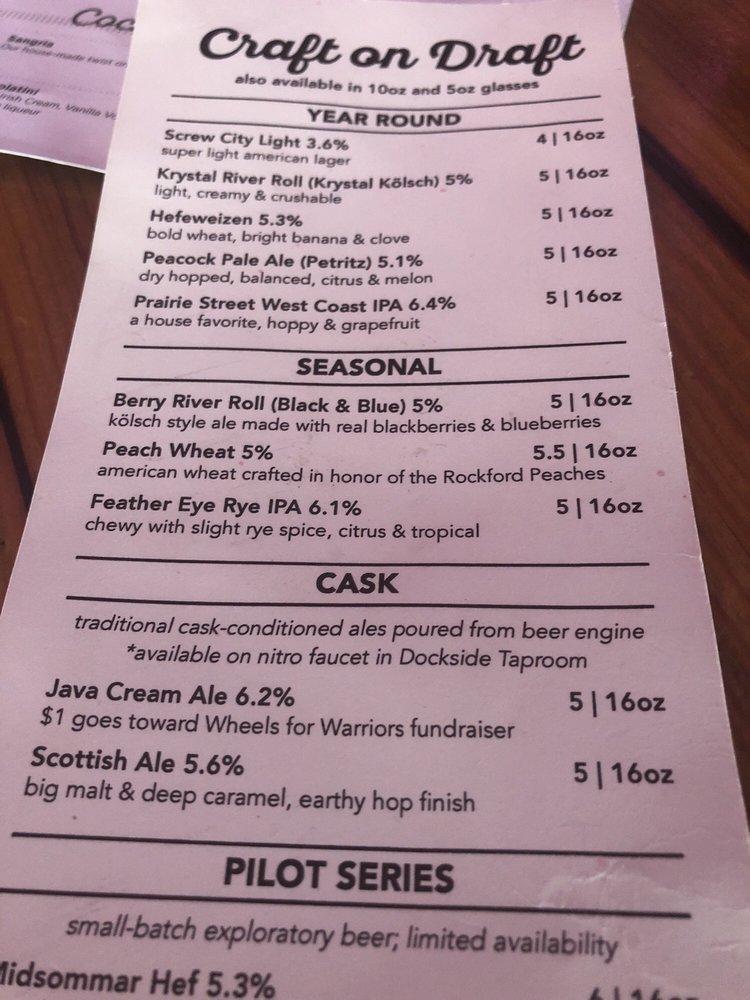 Menu at Prairie Street Brewing Co pub & bar, Rockford