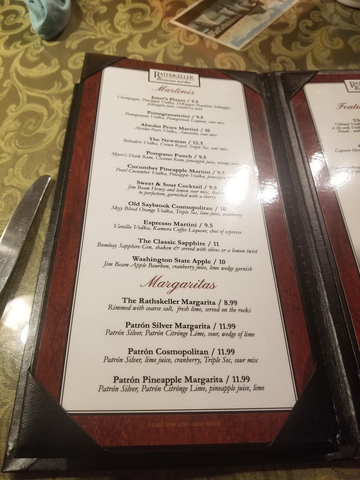 Menu at Rathskeller Restaurant & Bar, Southbury