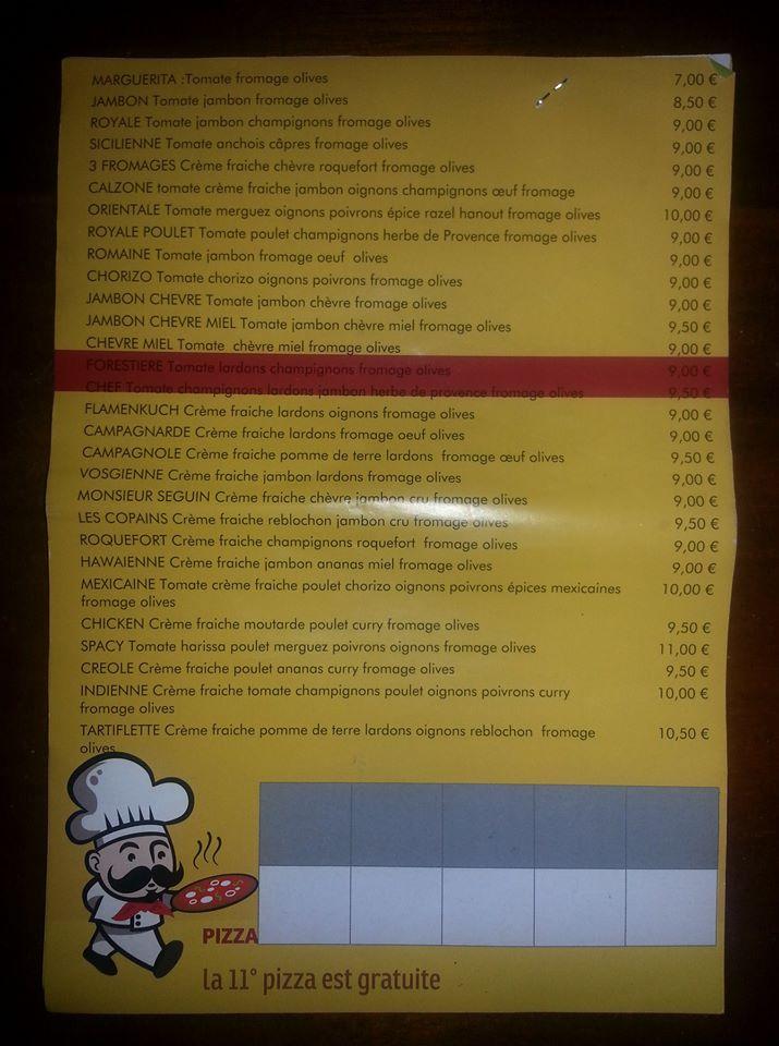 Menu at Pizza Val pizzeria, Saint-Félix-Lauragais