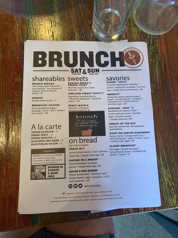 Menu at The Urban Tap pub & bar, Pittsburgh, 216 S Highland Ave