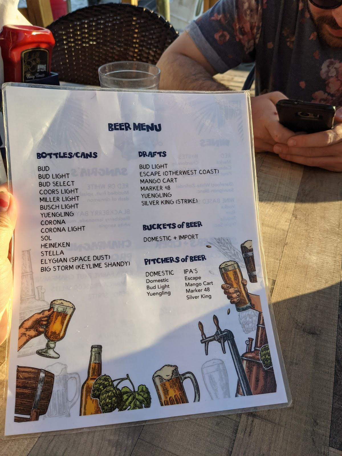 Menu at Bayou Bistro restaurant, Tarpon Springs