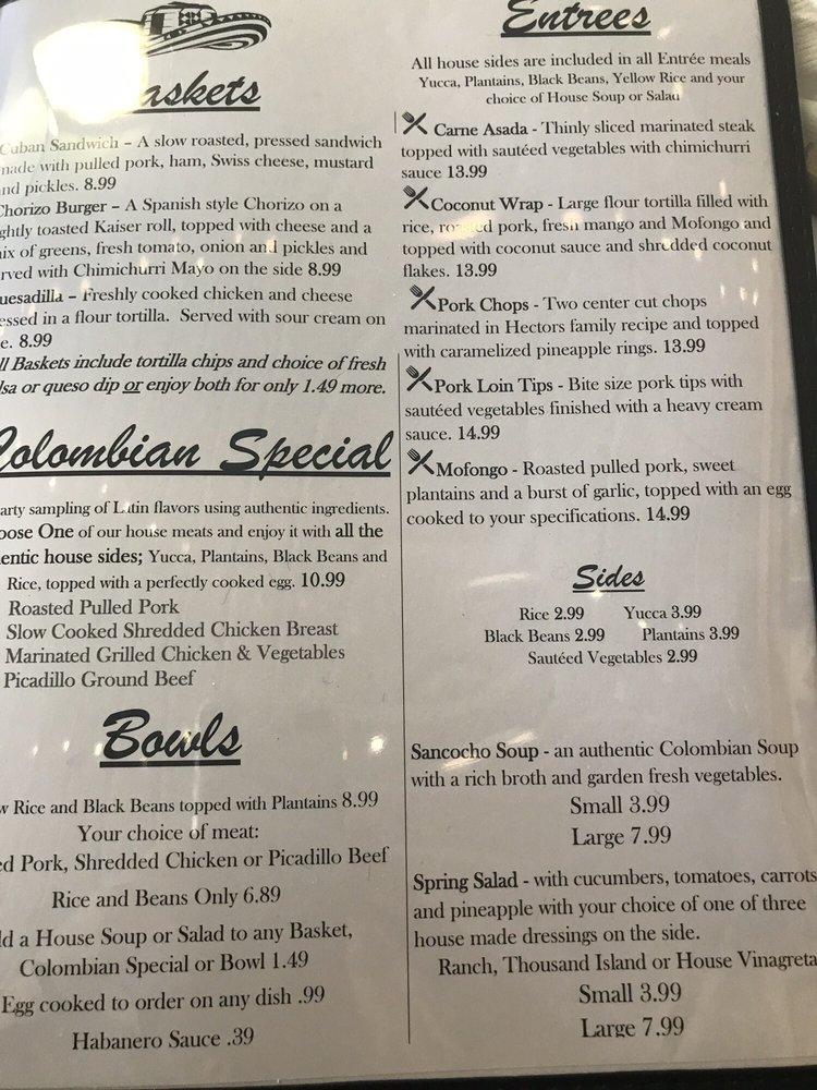 Menu at Hector's Kitchen restaurant, Attalla