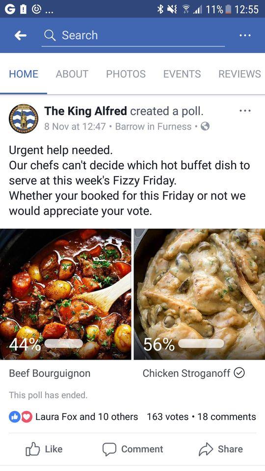 Menu at King Alfred pub & bar, Barrow-in-Furness
