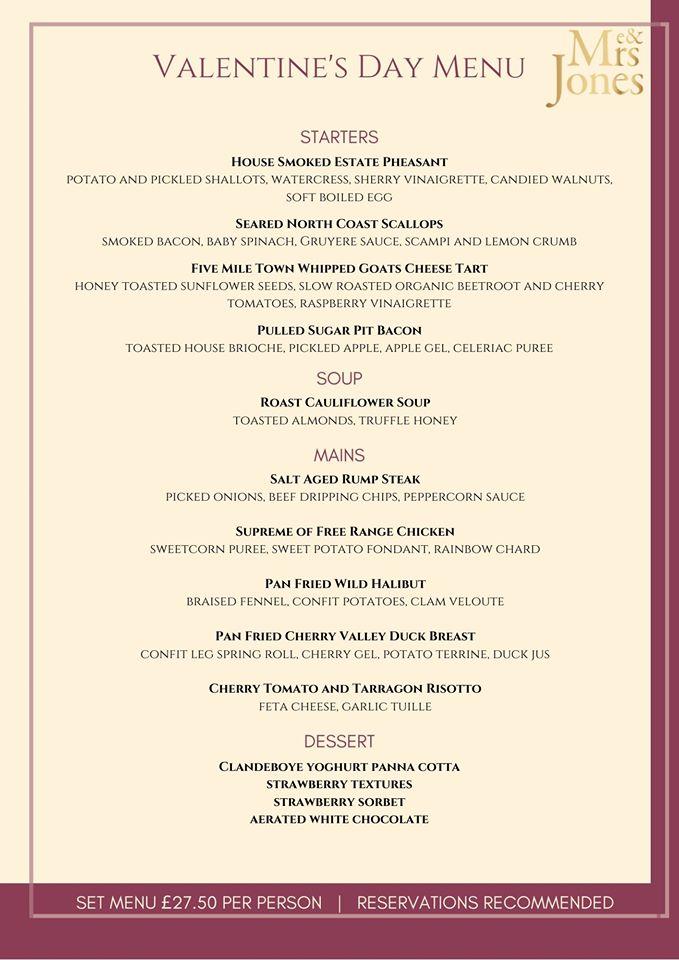 Menu at Me & Mrs Jones pub & bar, Portstewart