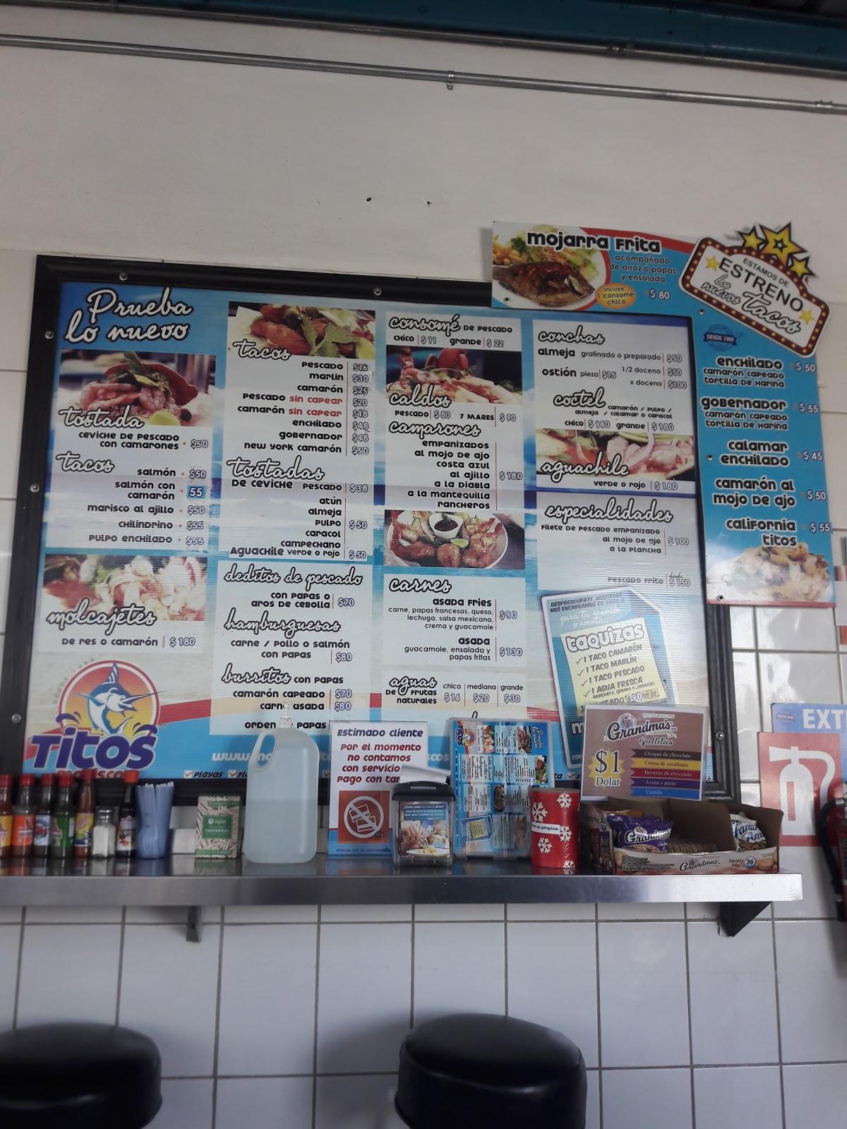 Carta del restaurante Tacos Titos, Tijuana, Blvd. el Rosario 10