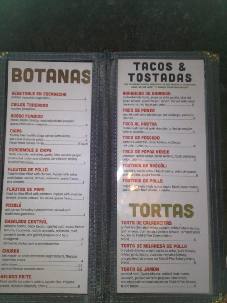 Carta del pub y bar Donkey Taqueria, Grand Rapids