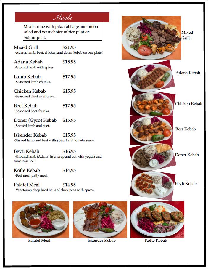 Menu at Istanbul - Turkish Mediterranean Cuisine restaurant, Ormond Beach
