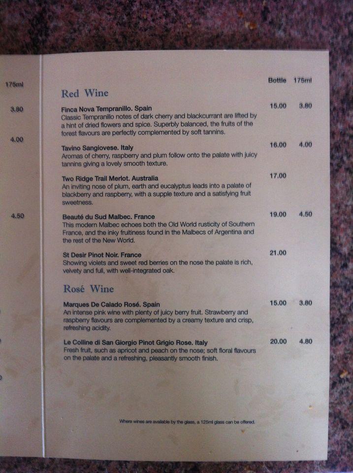 Menu at Royal Sovereign pub & bar, London, The Royal Sovereign