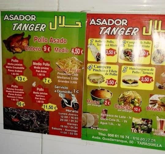 Carta de Restaurant tanger, Balaguer