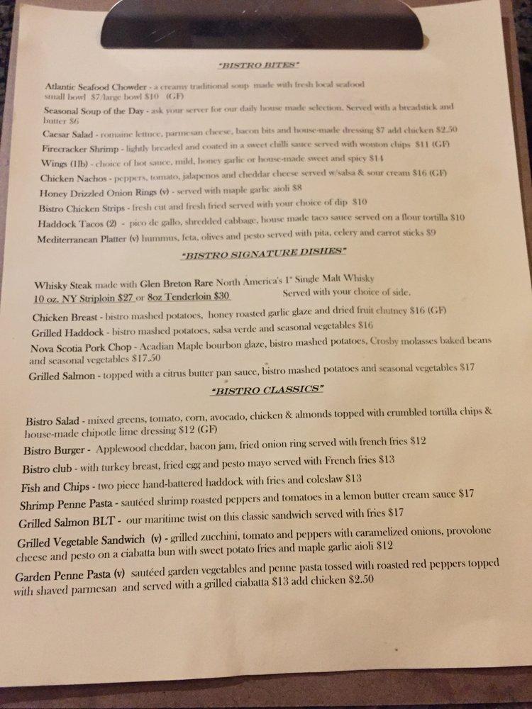 Menu at Inn on Prince Hotel & Conference Centre Truro pub & bar, Truro