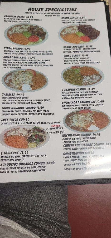 Menu at Casa Mota restaurant, Riverside
