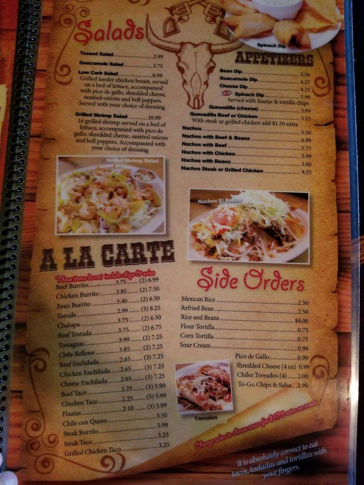 Menu at El Rodeo Mexican Restaurant, Urbandale, Douglas Ave