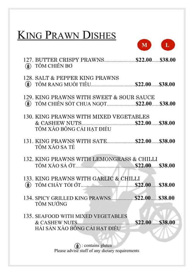 Menu at 5 Star restaurant, Christchurch, 250 Clyde Rd