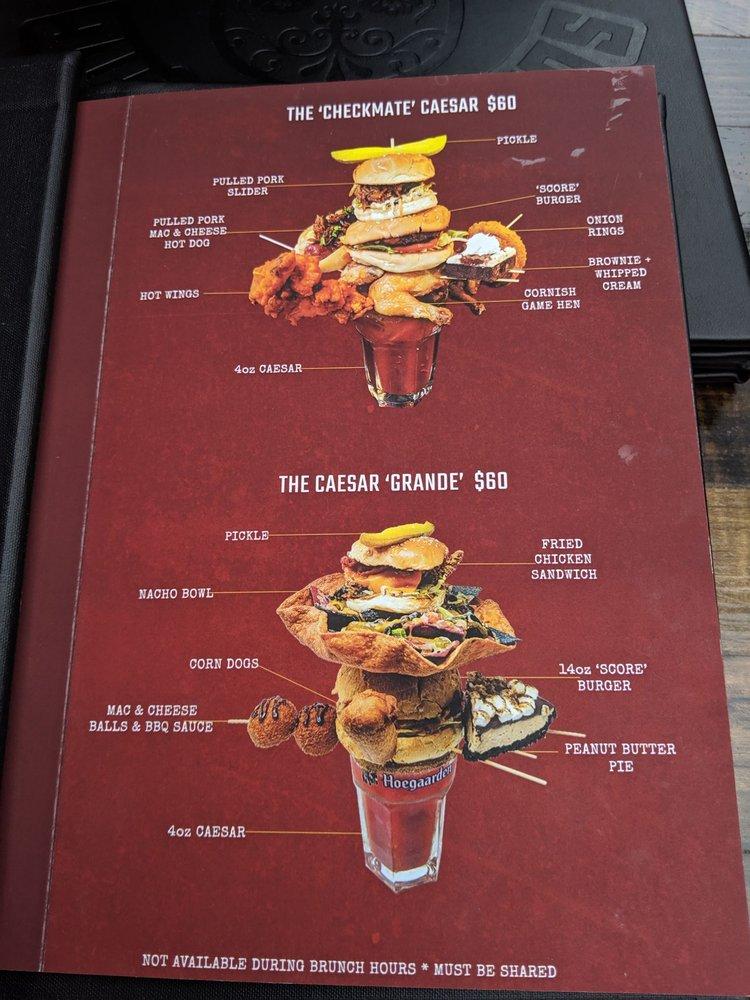 Menu at Score on King pub & bar, Toronto