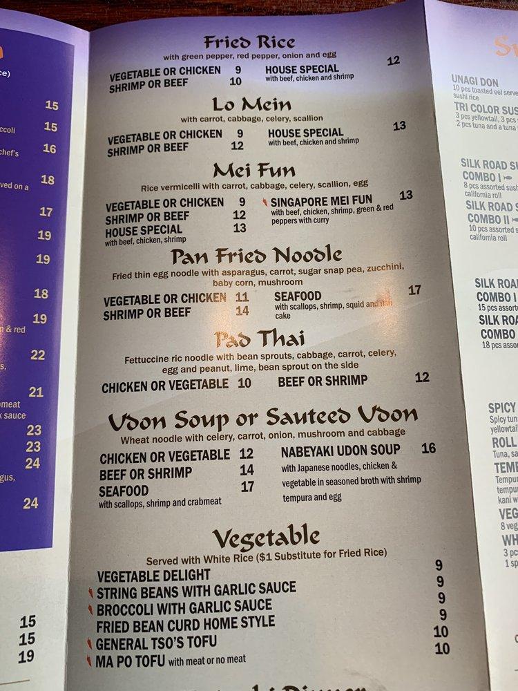 Menu at Silk Road pub & bar, Waynesboro