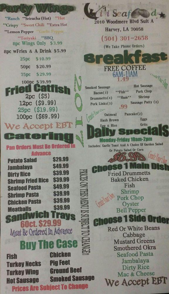 Menu at Citi Seafood restaurant, Harvey, Woodmere Blvd Ste A