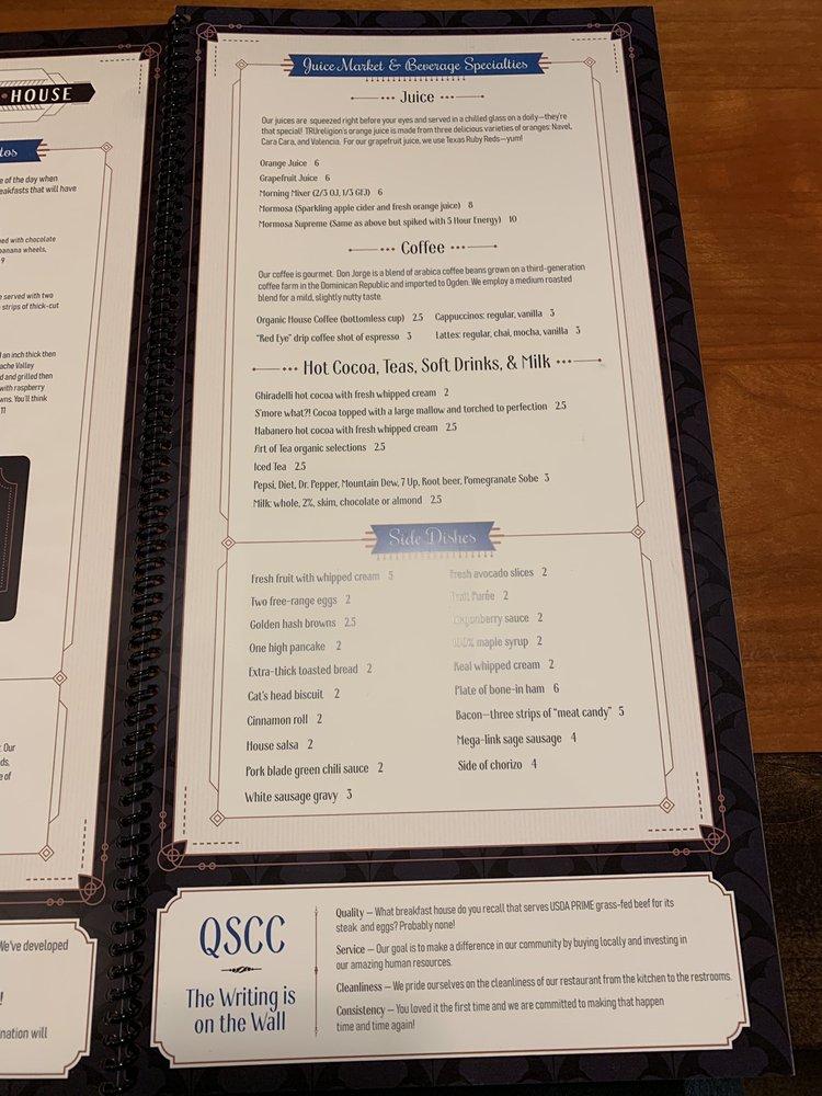 Menu at TRUreligion Pancake & Steakhouse, Orem
