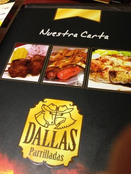 Carta del restaurante Dallas, San Borja