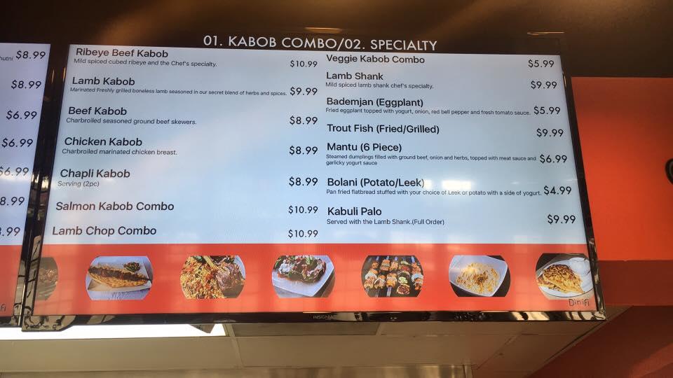 Carta del restaurante Express Kabob, Plano