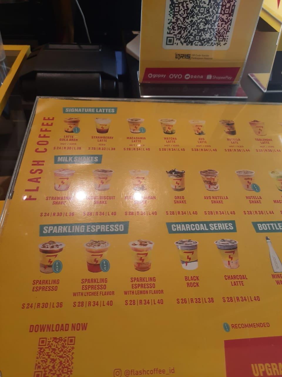 Carta del café Flash Coffee, West Jakarta, Tomang