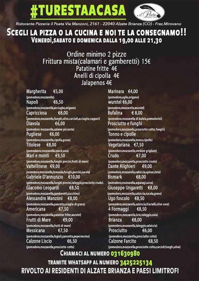 Menu da Il poeta pizzeria, Alzate Brianza