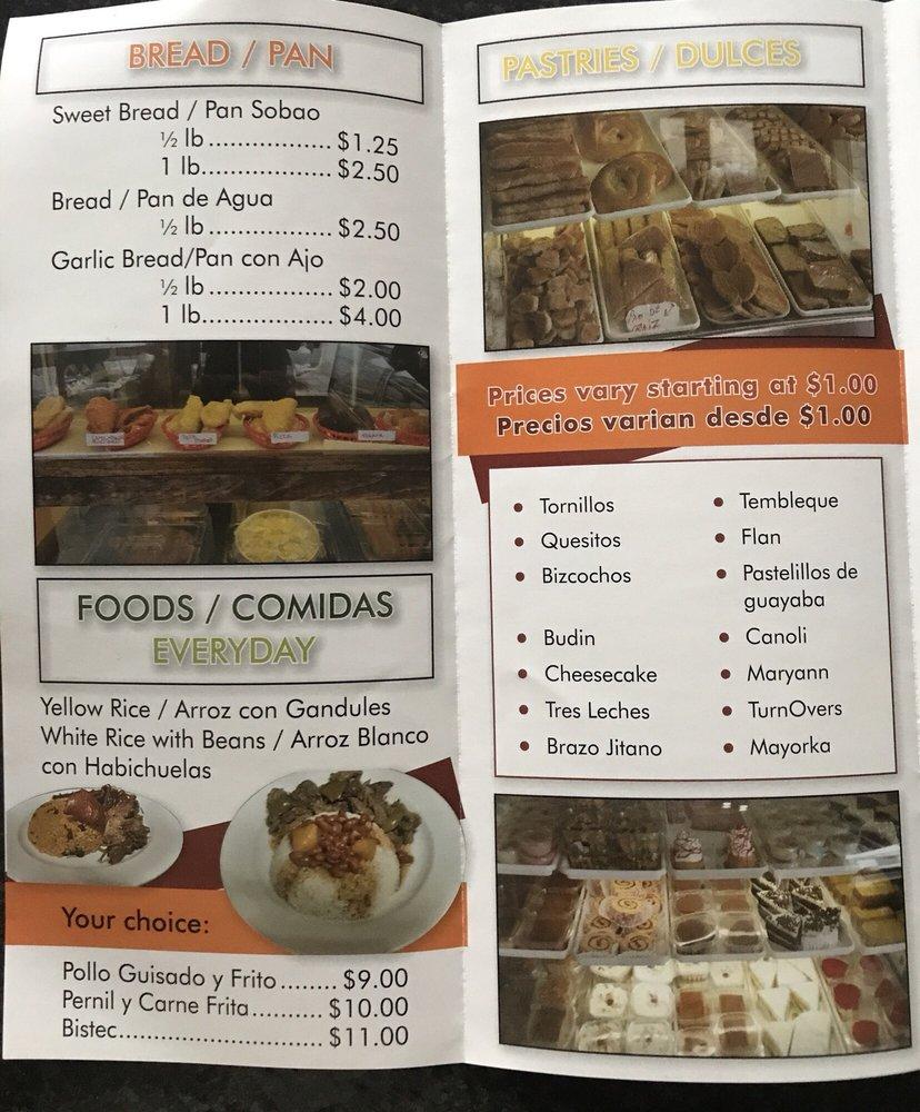 Menu at La Flor Bakery, Buffalo, 544 Niagara St
