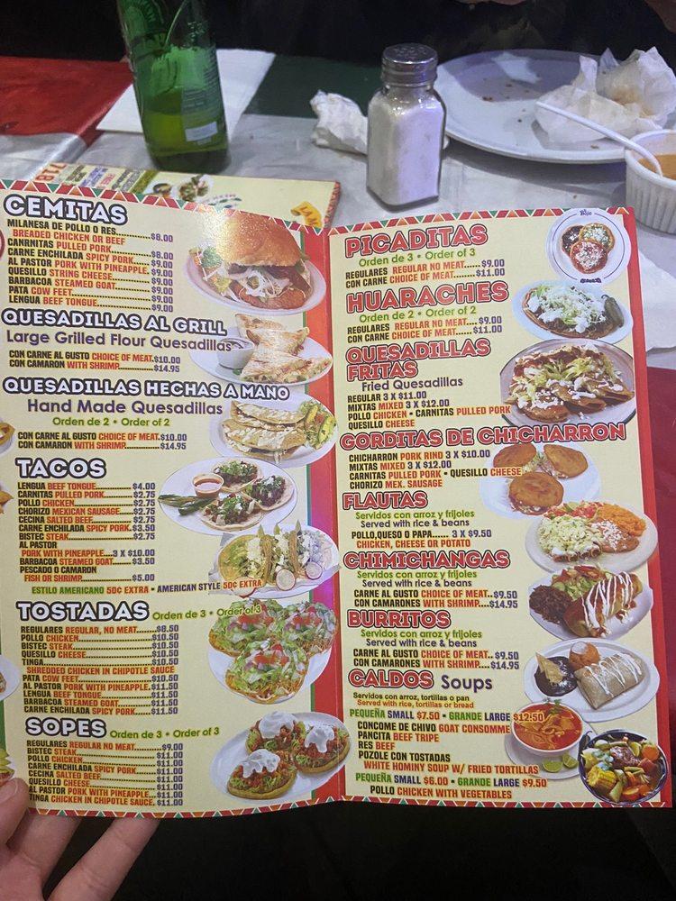 Menu at La Madrina restaurant, Mount Vernon