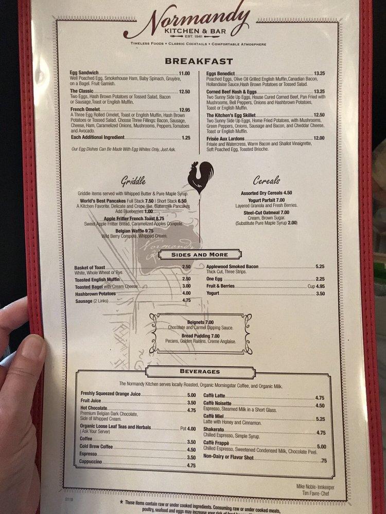 Menu at Normandy Kitchen pub & bar, Minneapolis
