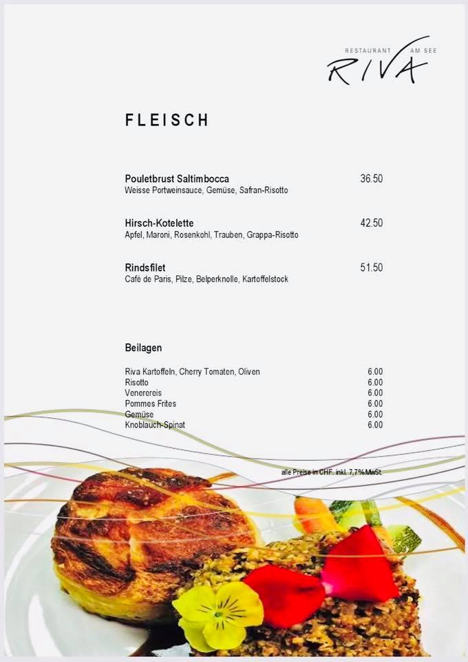 Speisekarte von Restaurant RIVA, Weggis
