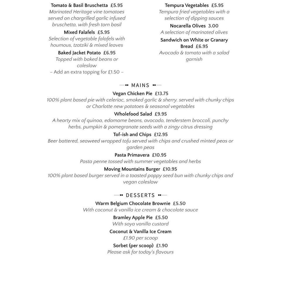 Menu at The Cock Inn at Sarratt pub & bar, Rickmansworth