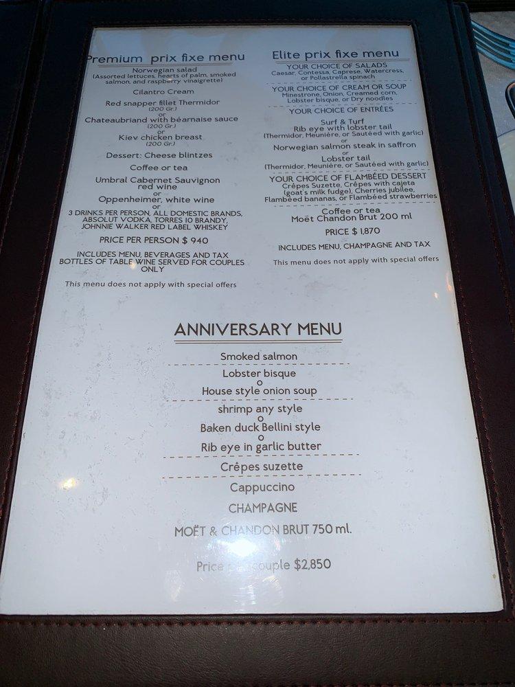 Carta de Bellini Restaurante Giratorio, Ciudad de México, Montecito 38 ...