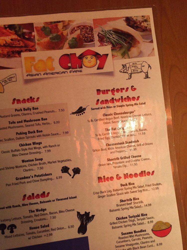 Menu at Fat Choy Restaurant, Las Vegas