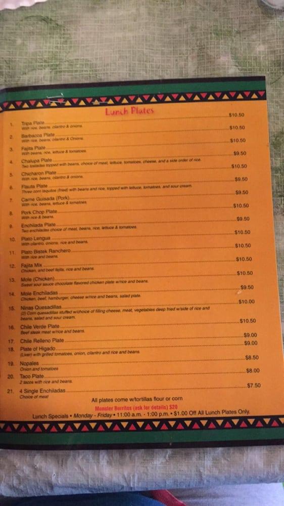 Menu at Gutierrez Family Restaurant, Wichita Falls