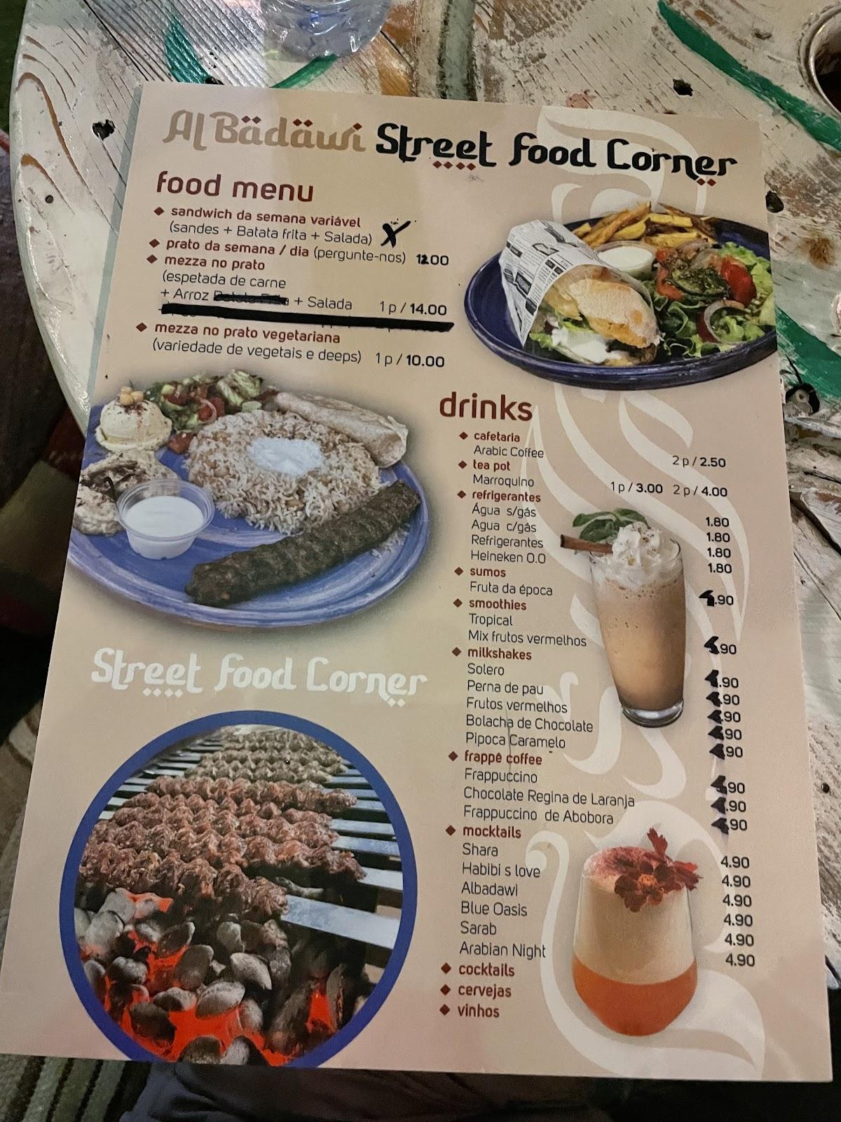 Menu em Al Badawi Street Food Corner restaurante, Almada