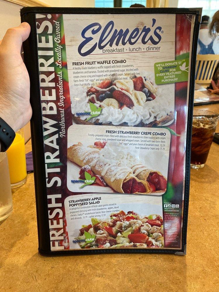 Menu at Elmer's Restaurant (Roseburg, OR), Roseburg, NW Mulholland Dr