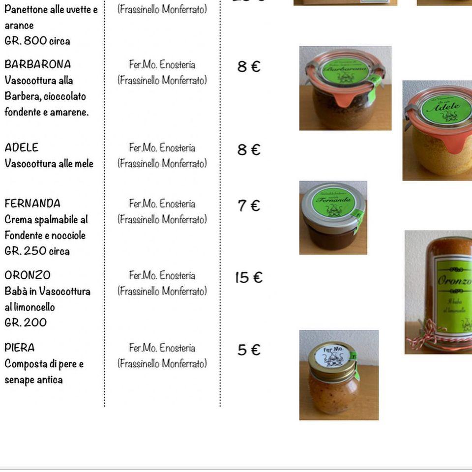Menu at Fer.Mo. restaurant, Frassinello Monferrato