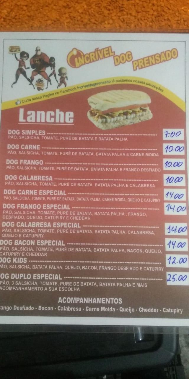Menu em Incrível Dog prensado pub & Bar, Dourados