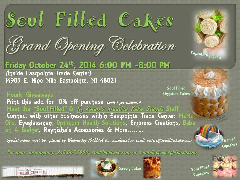 Menu at Soul Filled Cakes desserts, Eastpointe
