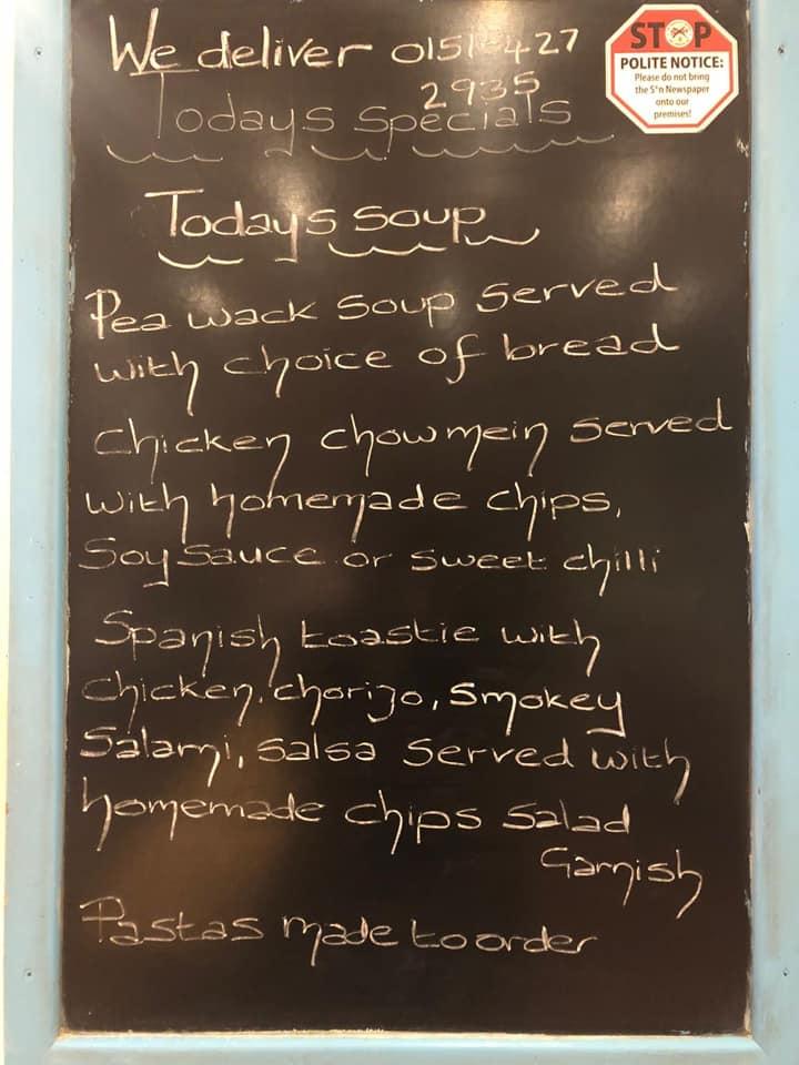 Menu at Cafe Cargo, Garston, 70 St Mary's Rd