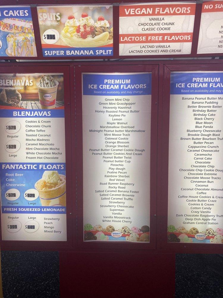 Menu at Sam's Ice Cream - Bermuda Run, Advance