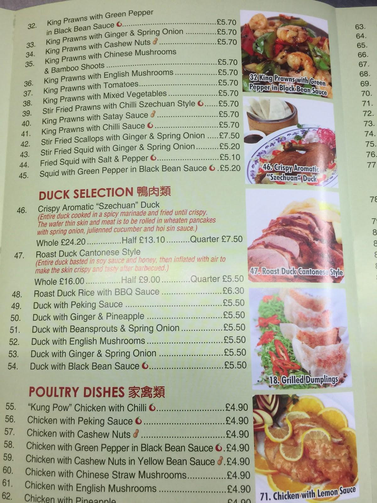 Menu at Oriental Chef fast food, London, 235 High Rd