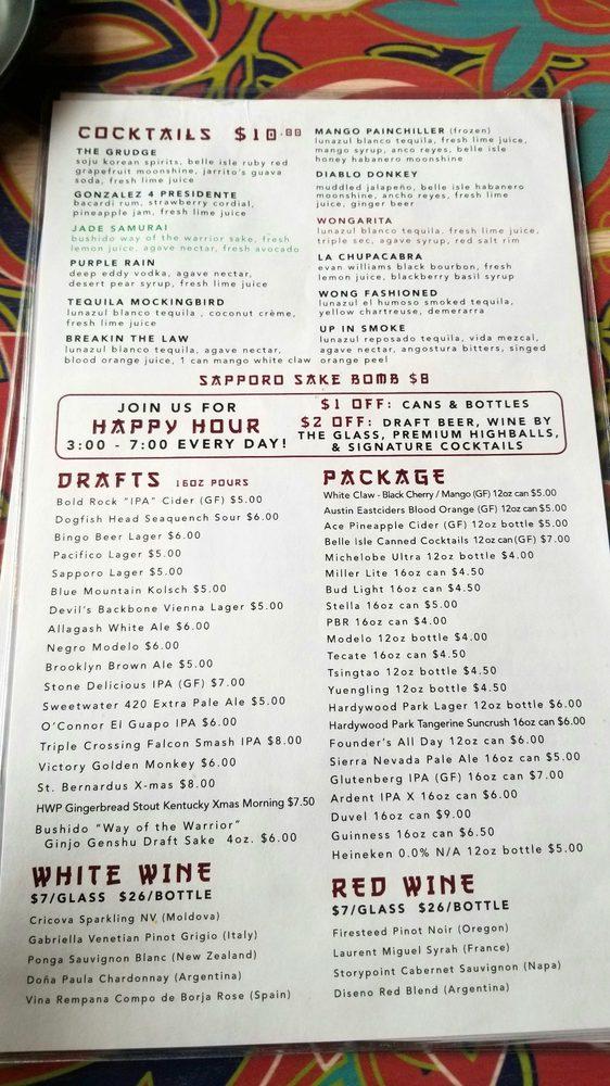 Menu at Wong's Tacos - Greengate restaurant, Richmond