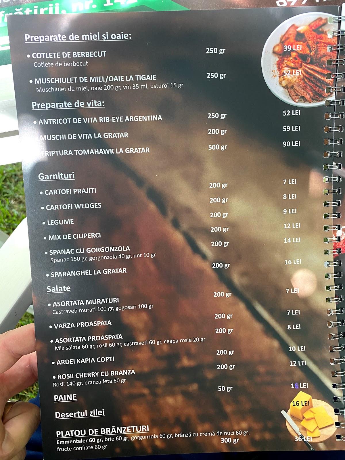 Menu at Festum Wine, Ploiești